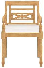 Židle Batavia 4 ks s poduškami masivní teakové dřevo,  3087054