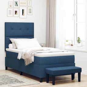 Postel s boxspringem s čelo Modrá 80 x 200 cm textil 3344029