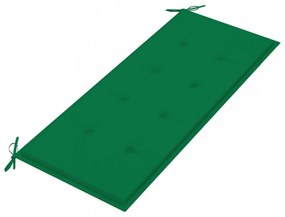 Skládací zahradní lavice s poduškou 120 cm akácie Dekorhome Zelená