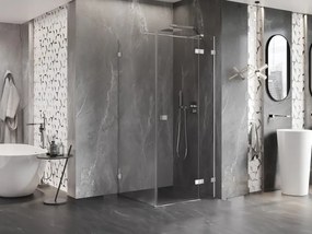 Mexen Lunar T, výklopný sprchový kout pravý 90 x 90 cm, čiré sklo, chromový profil, 834T-090-090-01-00-P