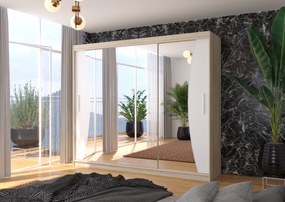 ADRK Furniture Skříň s posuvnými dveřmi a zrcadlem DIEGO 250 SW-DIE-S+W-250+A448