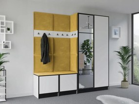 Šatní skříň EDEN 21 bílý + žlutý Vzor 1