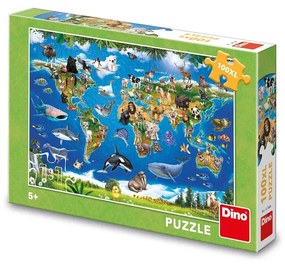 Dino Puzzle Mapa zvířat 100 XL dílků