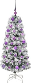 Umělý Skládací Vánoční Strom 150 LED Zelená a bílá 120 cm 3395583