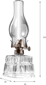 BRILAGI - Petrolejová lampa MERLIN čirá/zlatá/patina