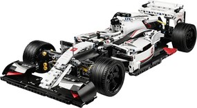 LEAN Toys Stavebnicové kostky – závodní auto F1, bílo-červené, 1235 dílků