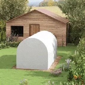 Zelený skleník Outsunny 445x200x200cm, fóliový skleník na rajčata s dveřmi, oknem, fóliovým tunelem vyrobený z pozinkované oceli, rostlinný tunel, sk…