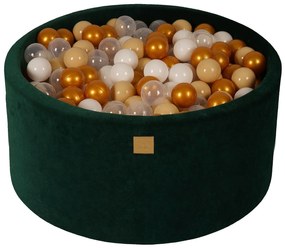 Suchý bazének s míčky 90x40cm s 200 míčky, tmavě zelená: zlatá, béžová, bílá, transparentní
