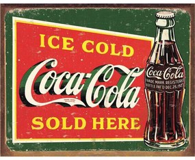 Plechová cedule Coca Cola - Ice cold green 32 cm x 40 cm