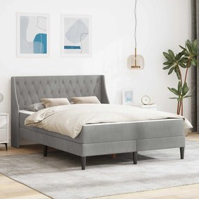 Rám postele s matrací s matrací Světle šedá 140 x 190 cm samet 3414795