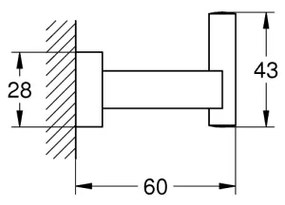 GROHE 40511AL1 - Háček na koupací plášť ESSENTIALS CUBE grafit