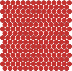Hisbalit Skleněná mozaika červená Mozaika 176F SATINATO kolečka  prům. 2,2 (33,33x33,33) cm - KOL176FLH