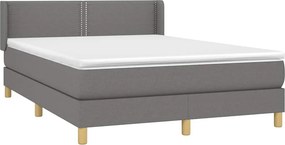 Box spring postel s matrací tmavě šedá 140x200 cm textil 3130194