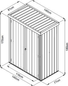 Zahradní domek BestBerg ZS-25A  / 1,1 m² / 81 × 140 × 180 cm / antracit