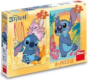 DINO Zamilovaný Stitch / 24+48 dílků / od 4 let