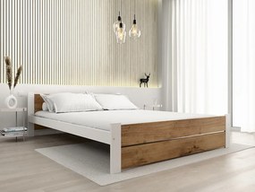 Postel IKAROS DOUBLE 120 x 200 cm, dub artisan/bílá Matrace: Bez matrace, Rošt: S laťkovým roštem