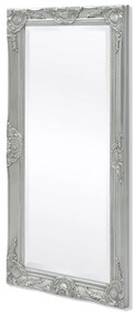 Nástěnné zrcadlo barokní styl 100 x 50 cm stříbrné - Default Title