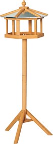 PawHut Ptačí Budka se Stojanem, Odolná Ptačí Krmítka s Ochrannou Zinkovou Střechou, Dřevěné Ptačí Krmítko pro Divoké Ptáky 40 x 40 x 113 cm Žluté | Ao