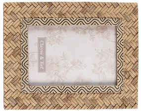 Hnědý dekorativní fotorámeček v dekoru dřeva – 10x15 cm
