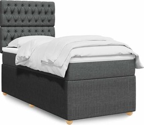 Box spring postel s matrací tmavě šedá 100 x 200 cm textil 3294275