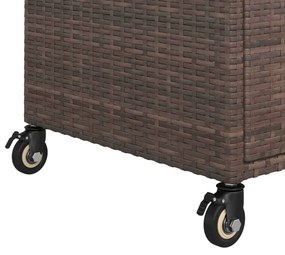 vidaXL Barový vozík se zásuvkou hnědý 100 x 45 x 97 cm polyratan
