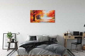 Obrazy na plátně Podzimní listí stromu 140x70 cm