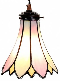 Závěsná lampa Tiffany Jurren pink – 15x115 cm