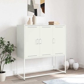 Skříň highboard bílá 100,5 x 39 x 107 cm ocel