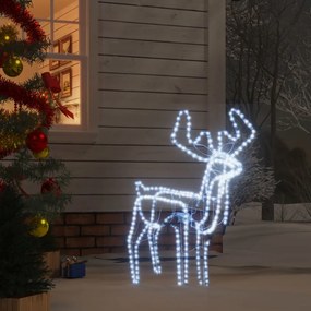 vidaXL Vánoční sob s pohyblivou hlavou studené bílé LED 76x42x87 cm