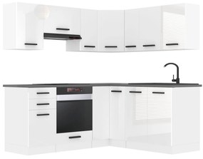 Kuchyňská linka Belini Premium Full Version 380 cm bílý lesk s pracovní deskou SARAH