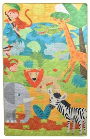 Dětský protiskluzový koberec Conceptum Hypnose Animals, 100 x 160 cm