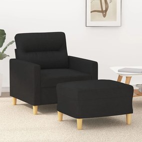Křeslo s podnožkou černé 60 cm textil 3201069