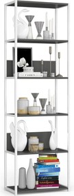 Kovový regál Loft 60 cm bílá/šedá