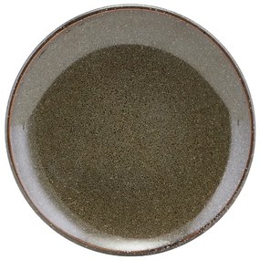 OnaDnes -20% House Doctor Hnědozelený kameninový dezertní talíř Lake 15 cm