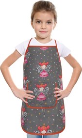 Bellatex Dětská zástěrka Bílá,Růžová,Šedá 47 x 60 cm, pro děti ve věku 5 - 8 let