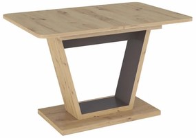 MAXIVA Jídelní stůl rozkládací - NIGEL, 120/160x80, dub votan/hnědá