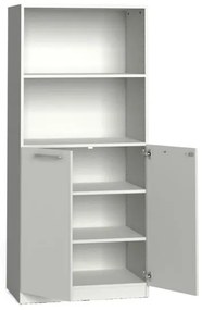 Kombinovaná kancelářská skříň PRIMO, nízké dveře, 800 x 500 x 1781 mm, bílá