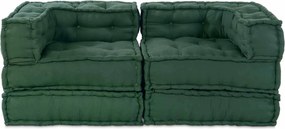 Modulová pohovka 2 ks Textil Zelená 140 x 70 x 56 cm 3315076