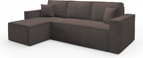 Rohová rozkládací sedací souprava do L BASIC, 240 cm, s úložným prostorem Roh pohovky: Levý roh, Barva látky: Černá (Poso 135)