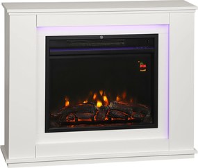 HOMCOM Elektrický krb, realistické plameny se 12 barvami, 5 stupňů jasnosti, dálkové ovládání, časovač, černá