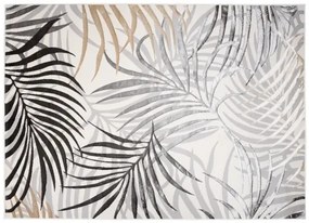 Kusový koberec GOLDEN NA44G Listí Moderní krémový šedý Rozměr: 140x200 cm