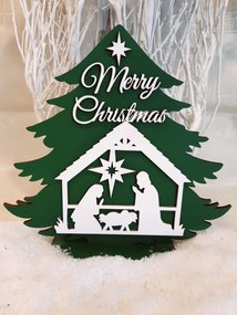 Vánoční dekorace Merry Christmas s betlémem čislo: 2
