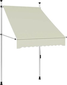 Ručně zatahovací markýza 100 cm krémová 145833