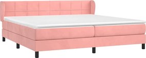Box spring postel s matrací růžová 200x200 cm samet 3127516