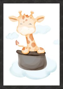 Plakát zvířátka žirafka - Obraz, Plakát Velikost: A3 - 29,7x42 cm, Volba rámu: s černým rámem