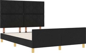 Rám postele s čelo Černá 140 x 200 cm textil 3344811