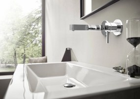 Hansgrohe Finoris, umyvadlová baterie pod omítku 180, 2-otvorová instalace, EcoSmart, chromová, 76051000