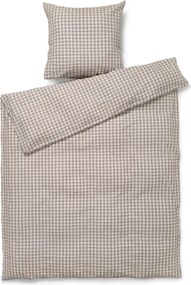Šedé/béžové krepové povlečení na jednolůžko/prodloužené 150x210 cm Bæk&amp;Bølge – JUNA