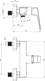Deante Blur, sprchová baterie, bílá matná, DEA-BQL_A40M
