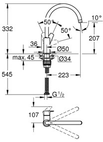GROHE 31233001 - Dřezová baterie START lesklý chrom